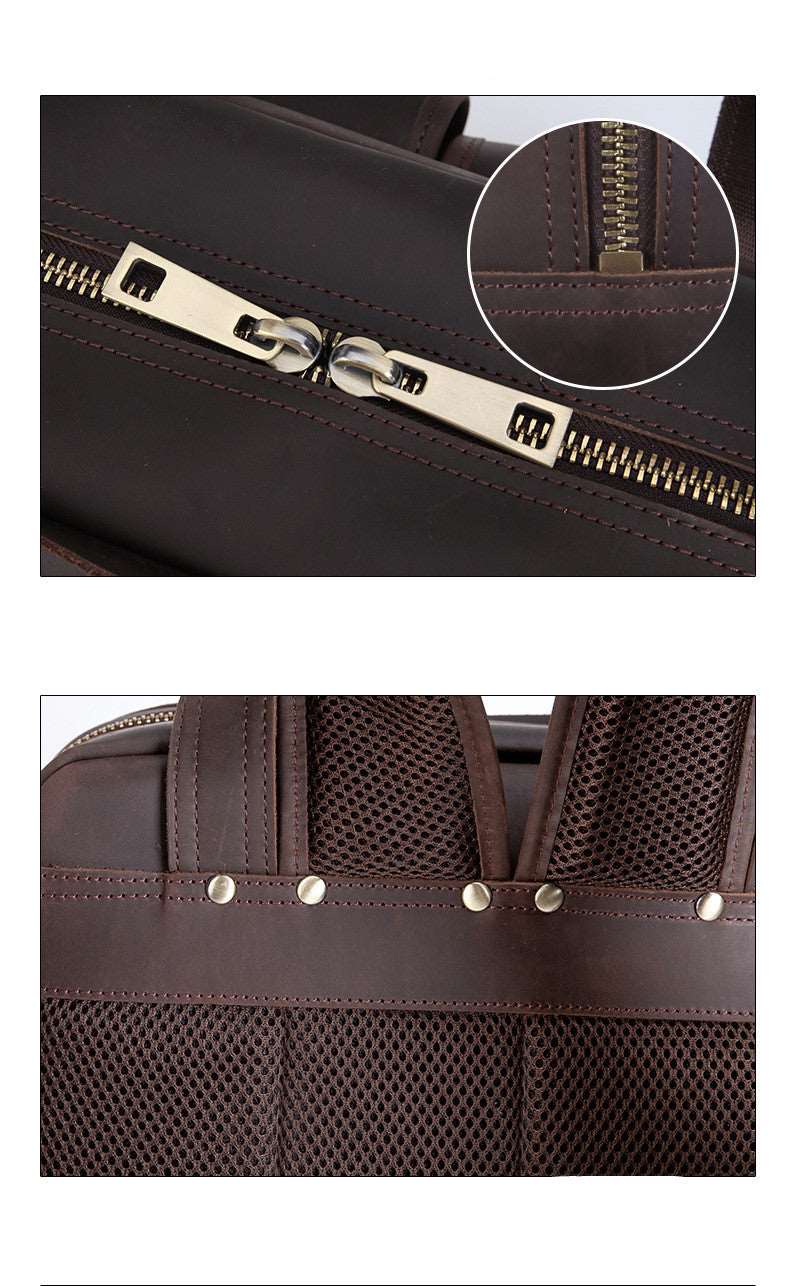 Men's Luxury Leather Camera Backpack - Classic Leather Bag